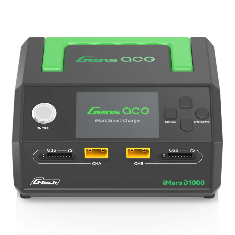 Gens ace iMars D1000 AC 1000W G-Tech Dual Channel Smart Charger US ...