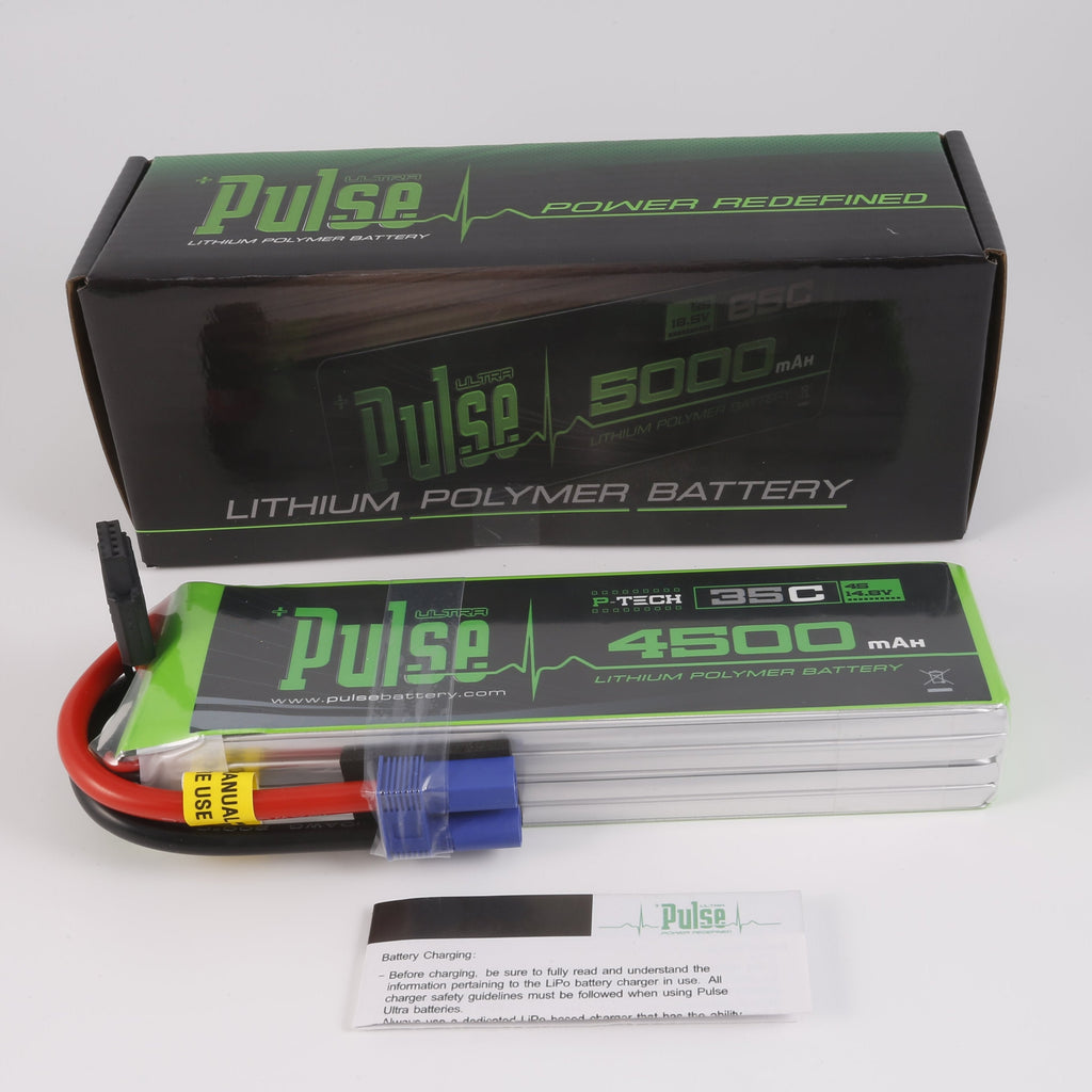 PULSE 4500mah 35C 14.8V 4S P-Tech LiPo Battery - EC5 Connector ...