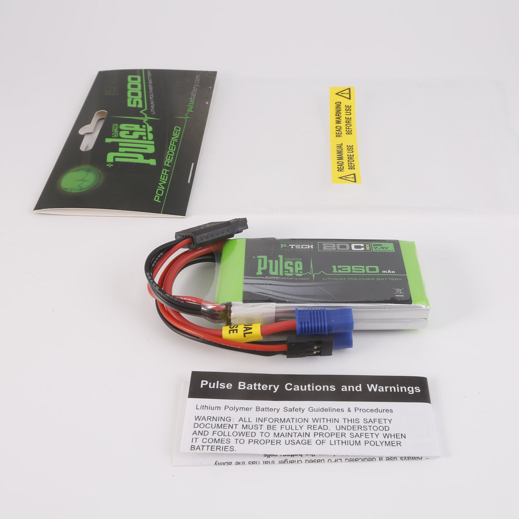 PULSE 2S 1350mAh 20C 7.4V RX P-Tech LiPo Battery | Boomerang RC Jets