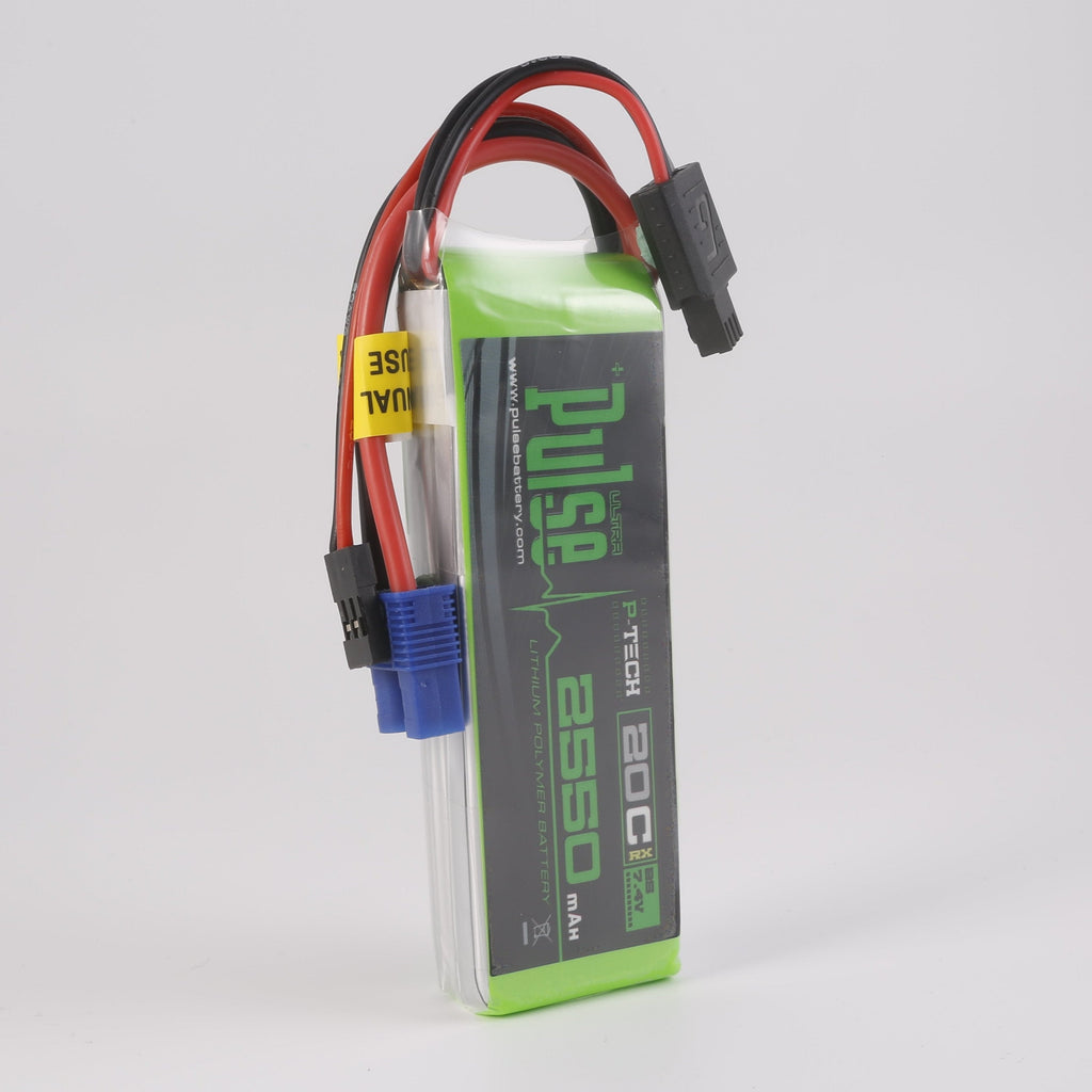 PULSE 2S 2550mAh 20C 7.4V RX P-Tech LiPo Battery | Boomerang RC Jets