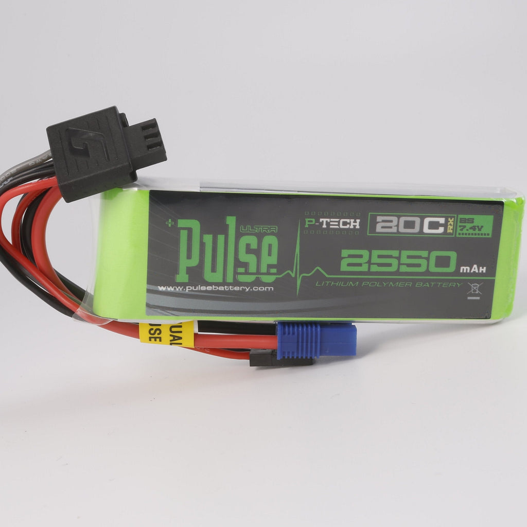 PULSE 2S 2550mAh 20C 7.4V RX P-Tech LiPo Battery– Boomerang RC Jets
