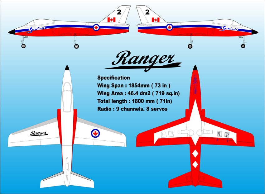 Boomerang Ranger Sport Jet - Canada Snowbirds | Boomerang RC Jets