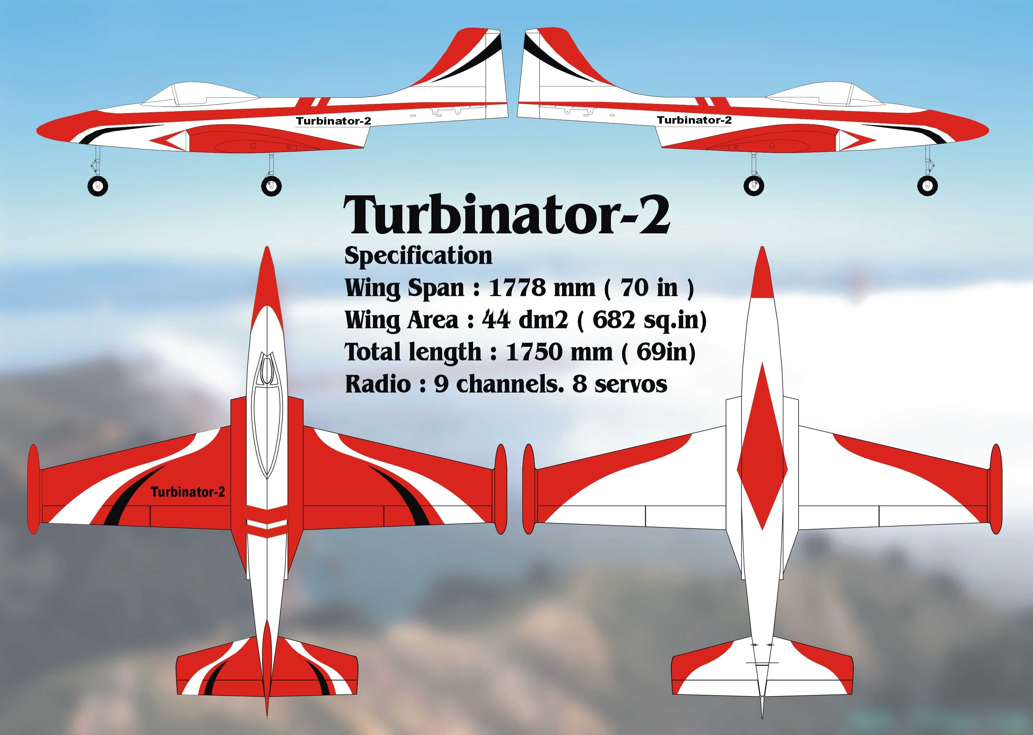 Boomerang Turbinator 2 Red and White | Boomerang RC Jets